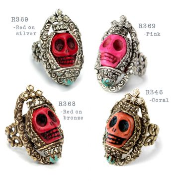 Turquoise Skull Queen Ring