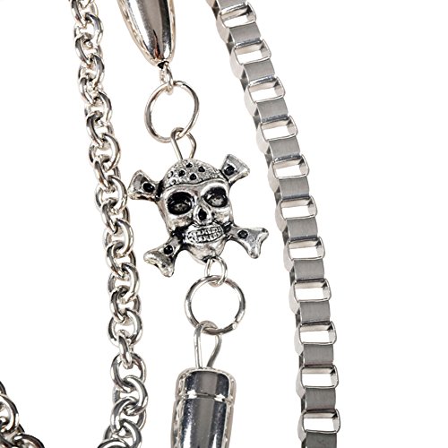 X&F Men's Punk Skulls Chain Belt Boys Hip-hop Jeans Metal Chain Belts