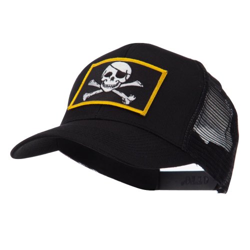Skull and Choppers Embroidered Military Patched Mesh Cap - Jolly Roger